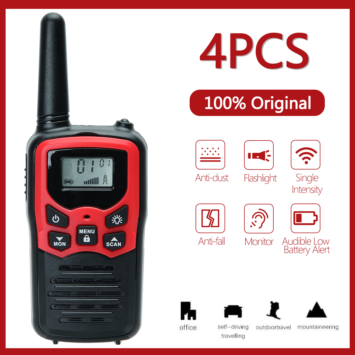 Walkie Talkie PMR FRS UHF Mini Handheld Two Way Radio Communicator ...