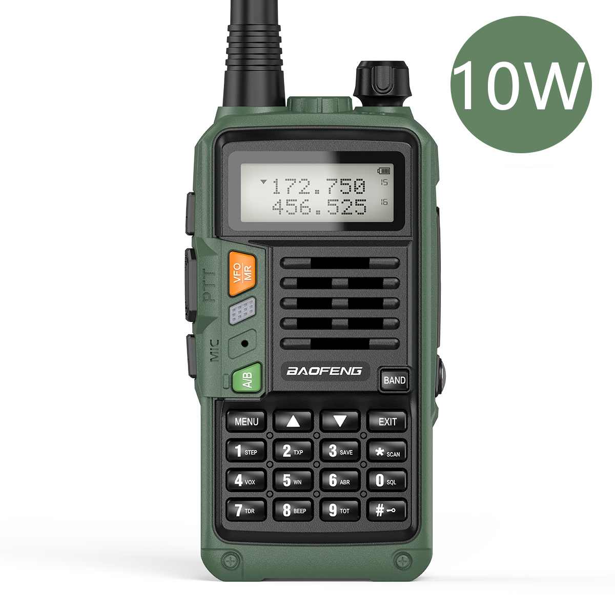 BAOFENG UV-S9 Plus 10W Powerful USB Charger Green Handheld UHF VHF Dual ...