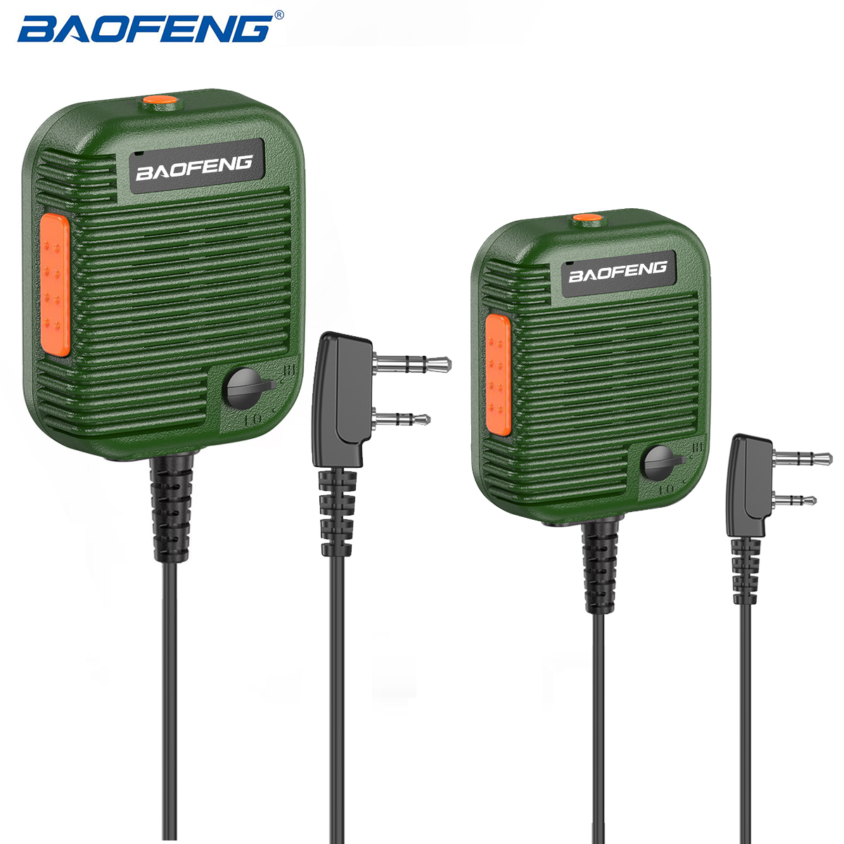 2pcs Baofeng AR-152 Radio Tactical Remote Speaker Mic Volume Adjustable ...