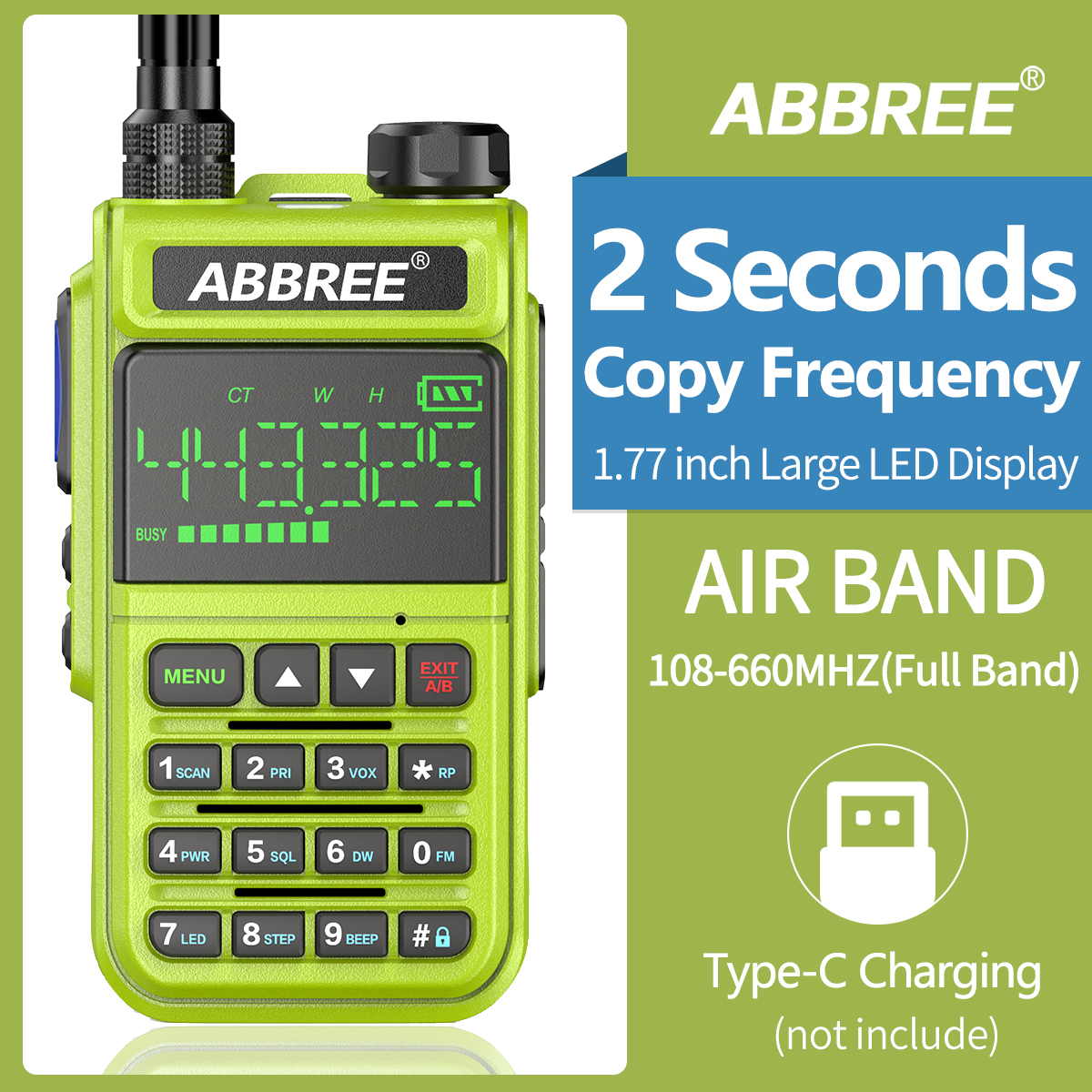 Talinfone AR-518 Air Band 108-660MHz Full Band Radio Wireless Copy ...