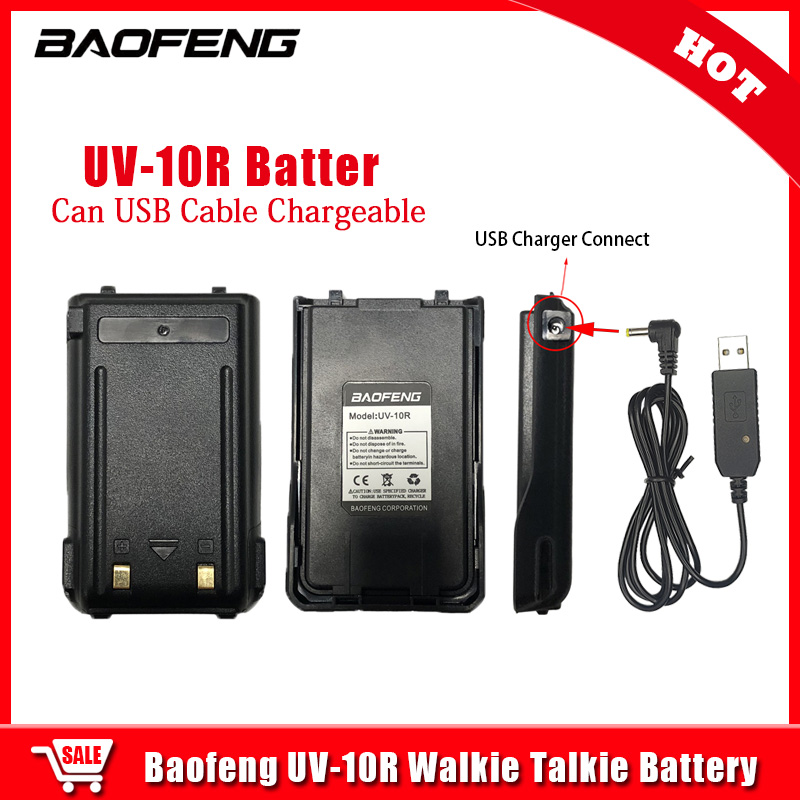 Baofeng Walkie Talkie UV-10R Battery Battery For Two Way Radio - Top ...