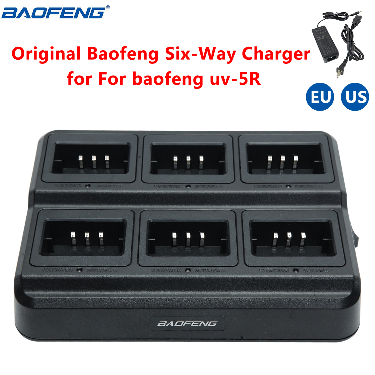Baofeng UV-5R Multi Battery Charger for Walkie Talkie Six Way Rapid ...