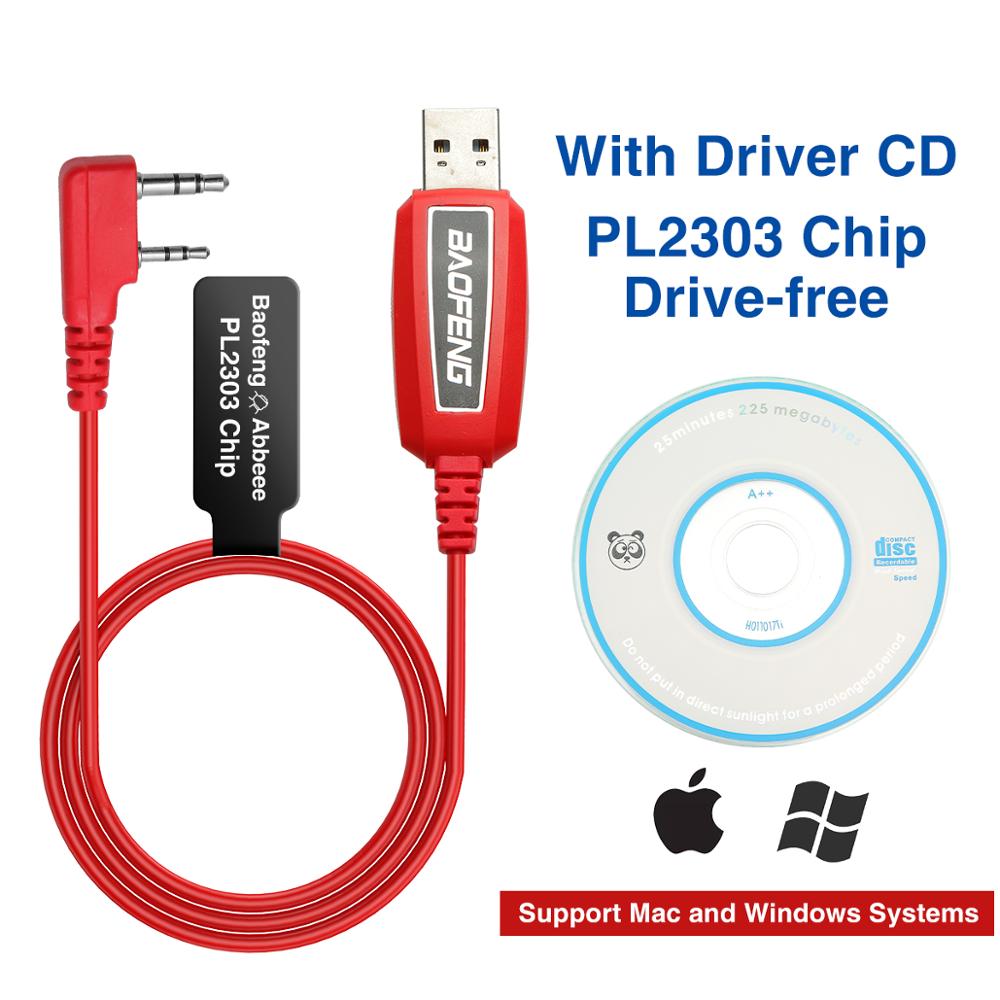 Baofeng Red PL2303 USB Programming Cable For Portable Walkie Talkie