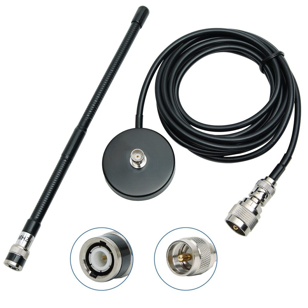 27MHz CB Radio Antenna Soft Whip Magnetic Base with 4 meters feeder Cable - Top Two-Way Radio