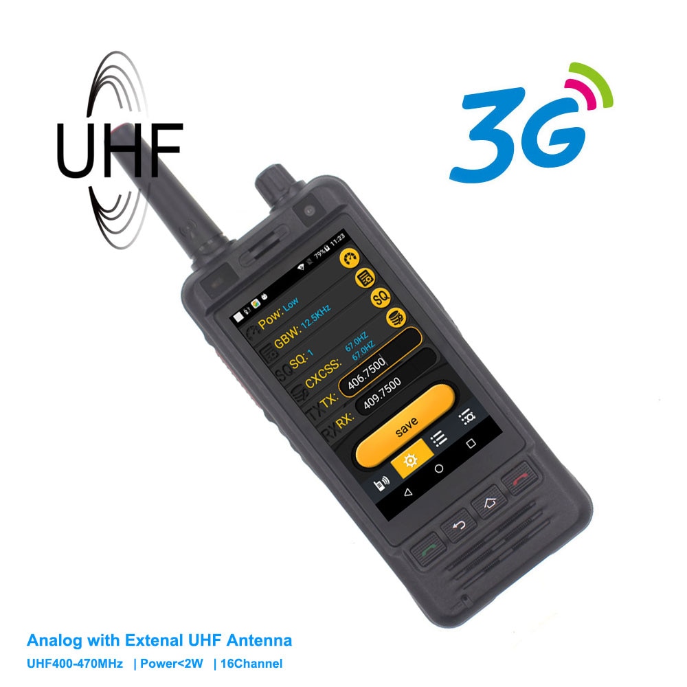 3G Mobile Phone W5 PTT Radio IP67 Waterproof UHF 400-470MHz Walkie ...