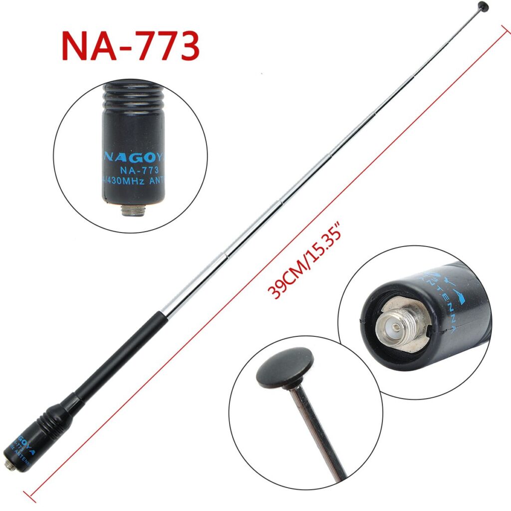 Nagoya NA-773 Antenna SMA-Female High Gain Dual Band Telescopic Antenna For Two Way Radio Walkie ...