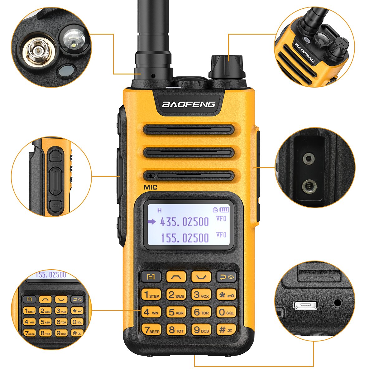 Baofeng UV-13 PRO Walkie Talkie 10W High Power 999 Ch Dual Band UHF VHF ...