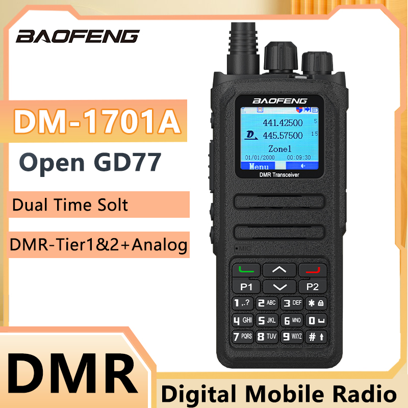 Updated Baofeng DMR DM-1701A Dual Mode Analog / Digital Walkie Talkie Open GD77 - Top Two-Way Radio